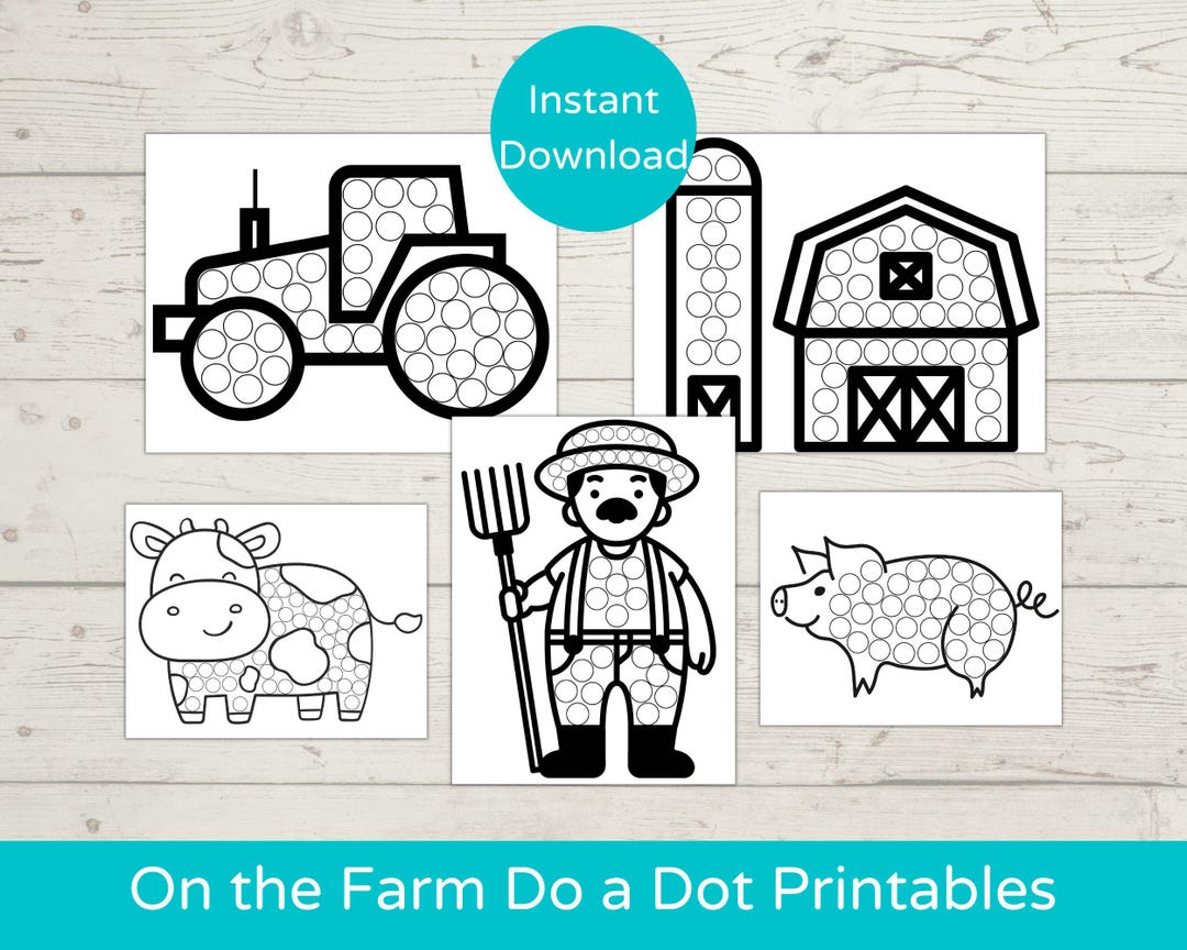 Farm Dot Marker Printables/ Do a Dot Printable/ Farm Toddler Activity ...
