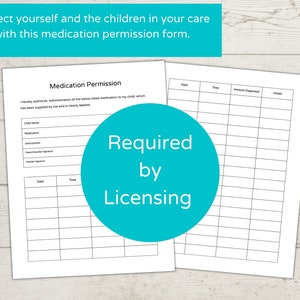 Medication Permission Form/ Daycare Medication Form/ Childcare - Etsy