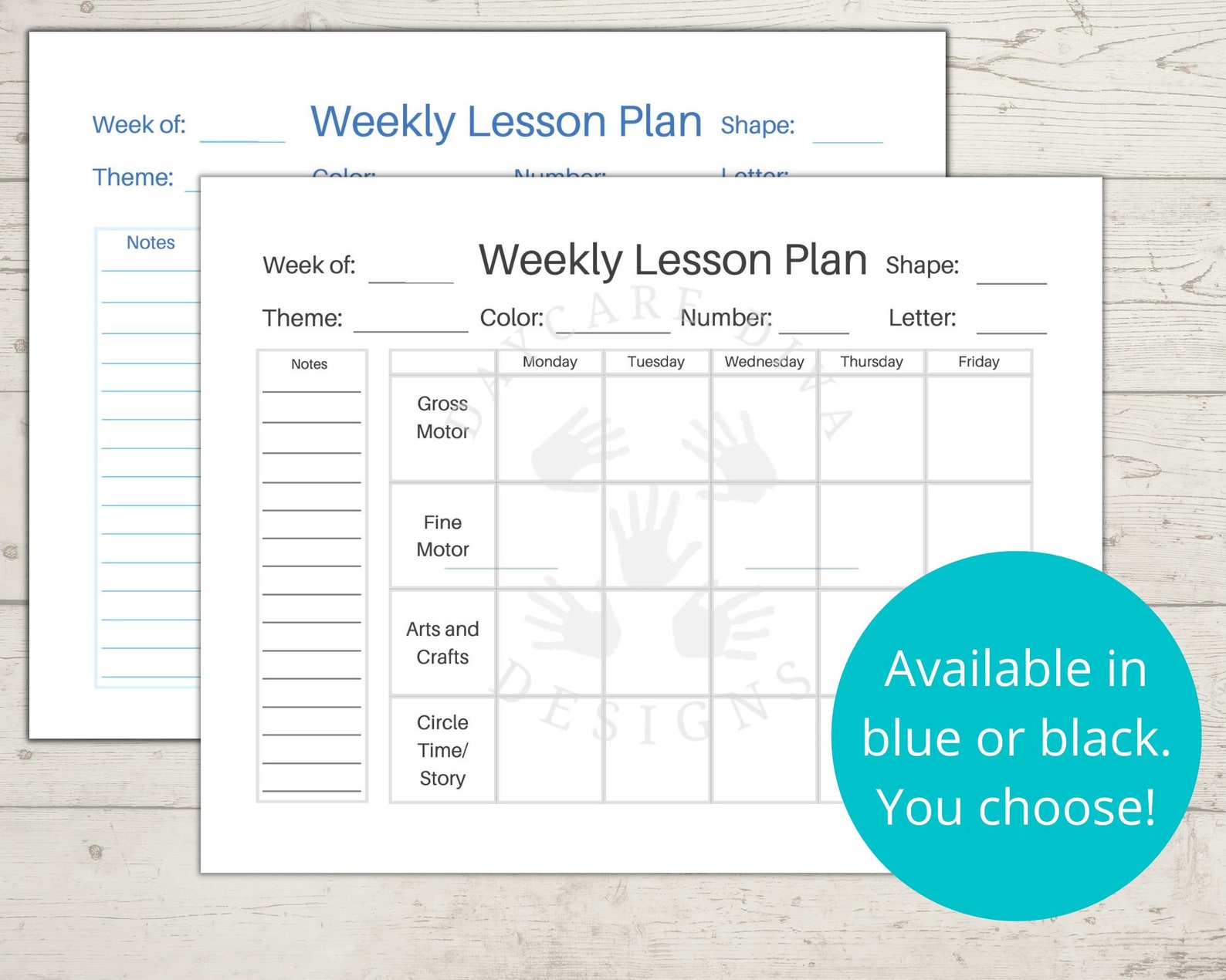 Editable Weekly Lesson Plan for Home Daycare/ Toddler Lesson Plan ...
