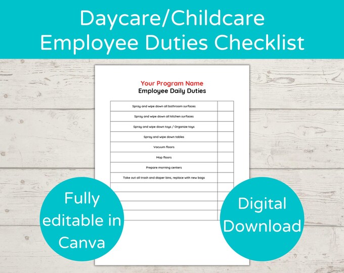 Daycare Employee Forms and Handbook/ Childcare Personnel Policies and ...