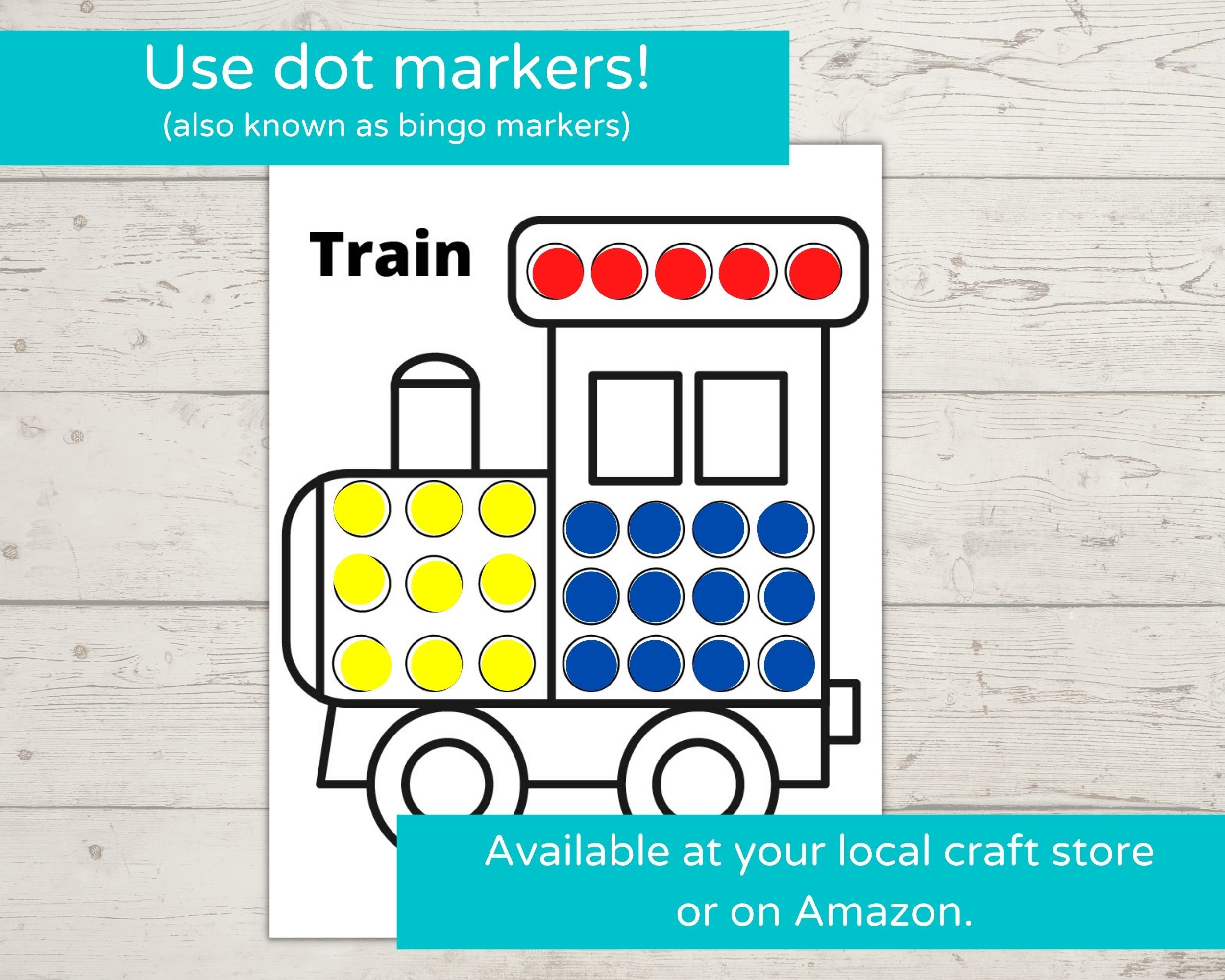 Transportation Dot Marker Printables/ Do a Dot Printable/ Toddler ...