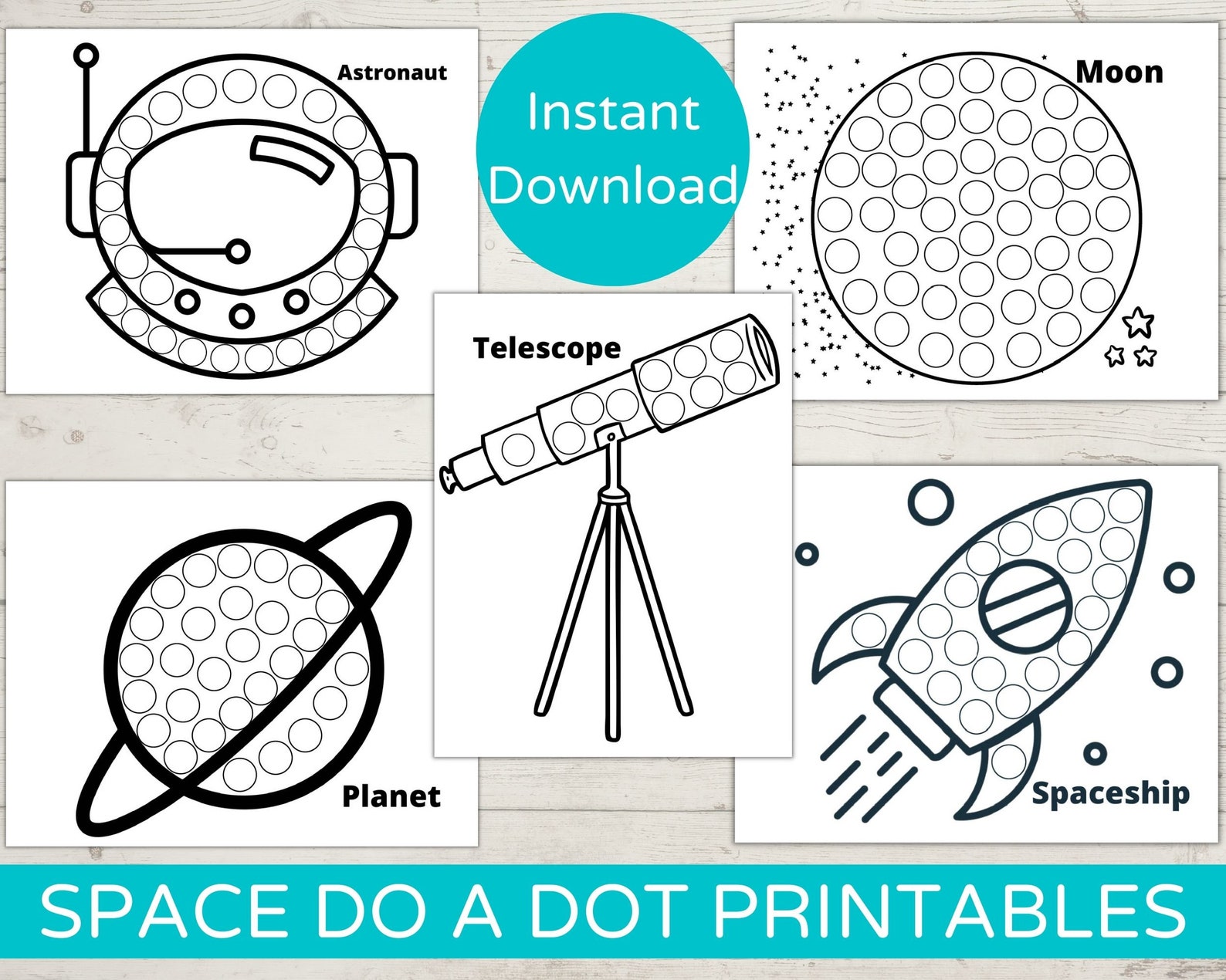 Space Theme Dot Marker Printables/ Do a Dot Printable/ Toddler Activity ...