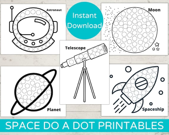 Space Theme Dot Marker Printables/ Do a Dot Printable/ Toddler - Etsy