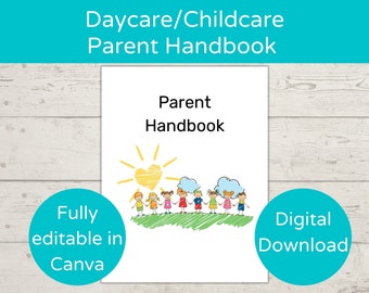 Daycare Parent Handbook: Policies and Procedures, Childcare, Preschools ...