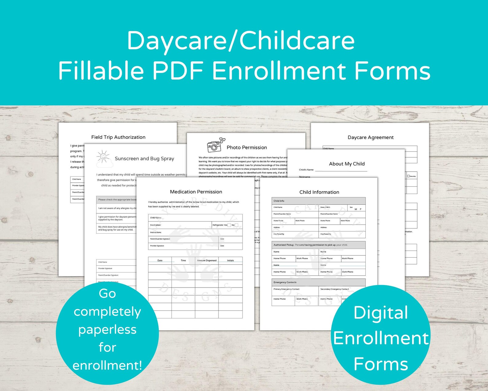 Daycare Enrollment Forms, Childcare Enrollment Packet, Enrollment ...