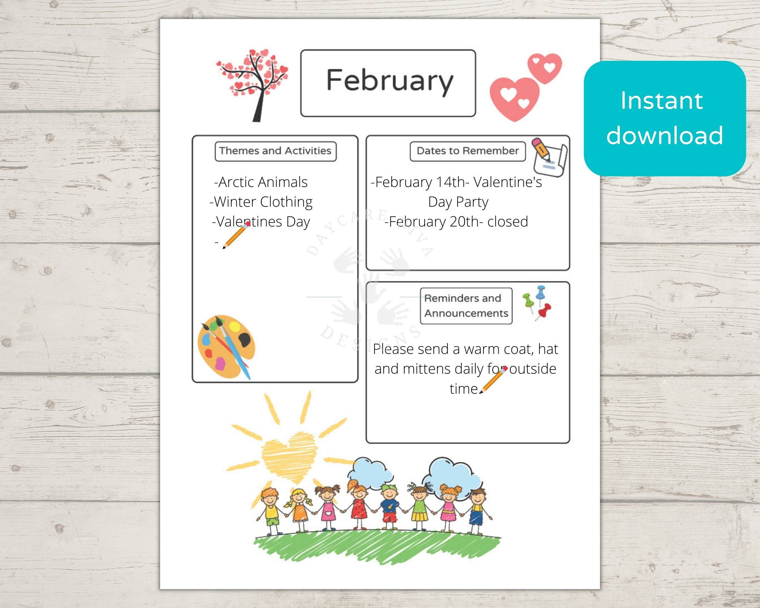Preschool Newsletter Templates/ Daycare Newsletter Templates/ Editable ...