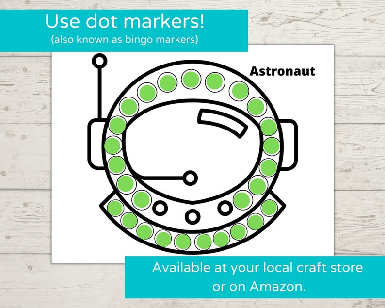 Space Theme Dot Marker Printables/ Do a Dot Printable/ Toddler Activity ...