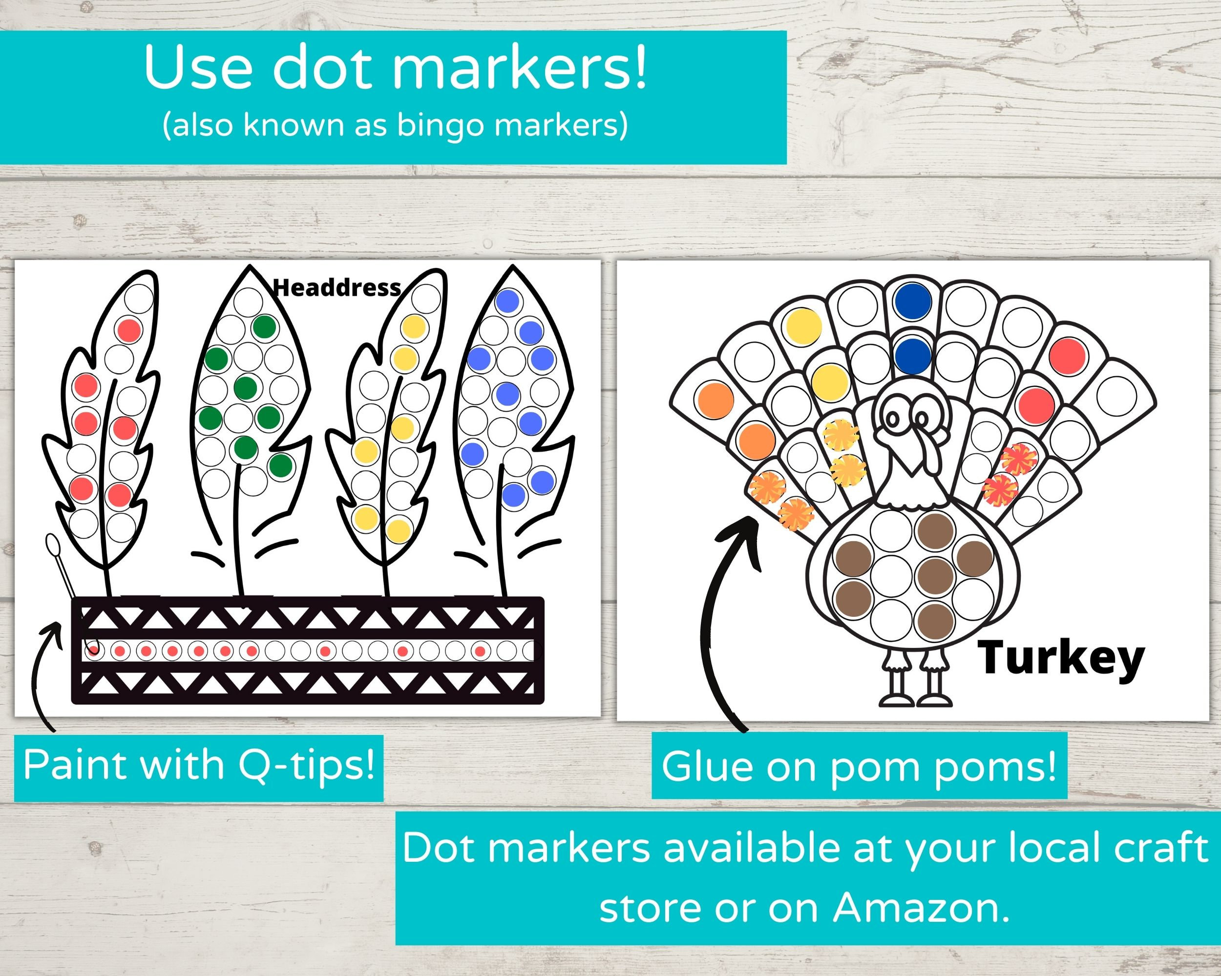 Thanksgiving Dot Marker Printables/ Do a Dot Printable/ - Etsy