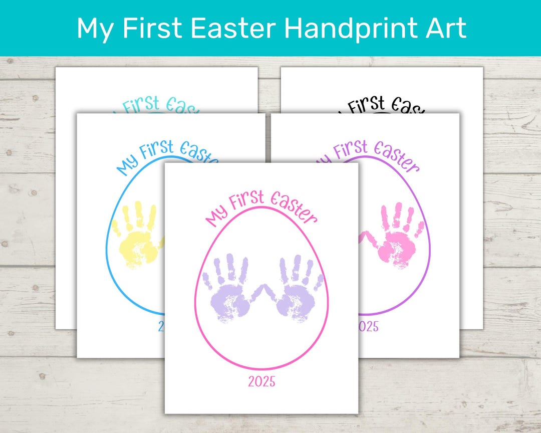 My First Easter Handprint Art/ Baby's First Easter Handprint Keepsake ...