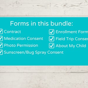 Daycare Enrollment Forms/ Fully Editable Forms/ Childcare Enrollment ...
