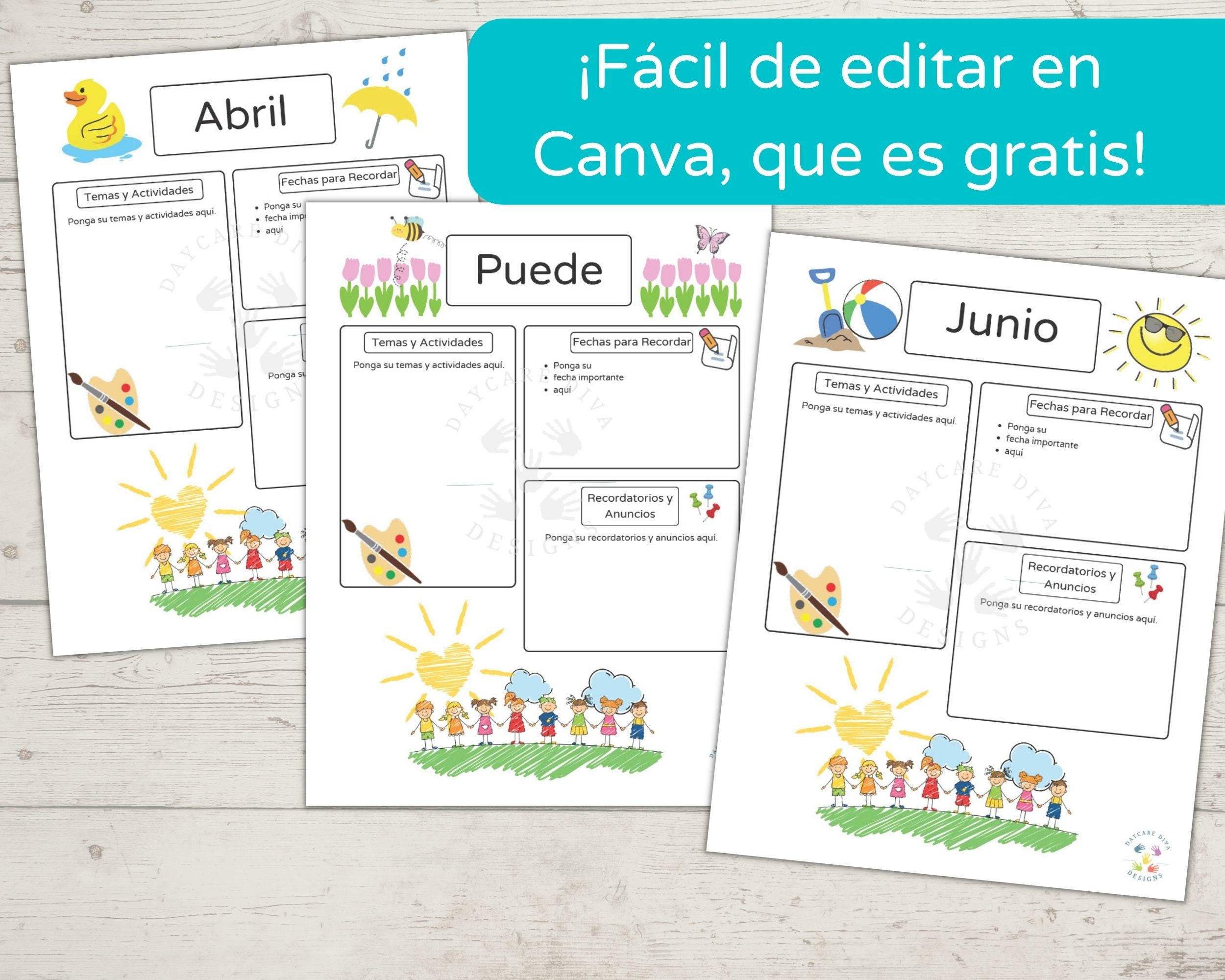 Plantillas De Boletín Informativo Para Preescolares/plantillas De ...