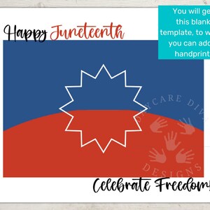 Juneteenth Toddler Handprint Art/ Juneteenth Printable Flag Craft ...