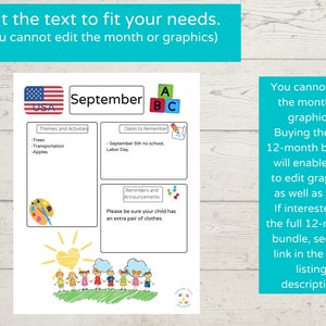 September Daycare Newsletter Template/ Preschool Newsletter Template ...