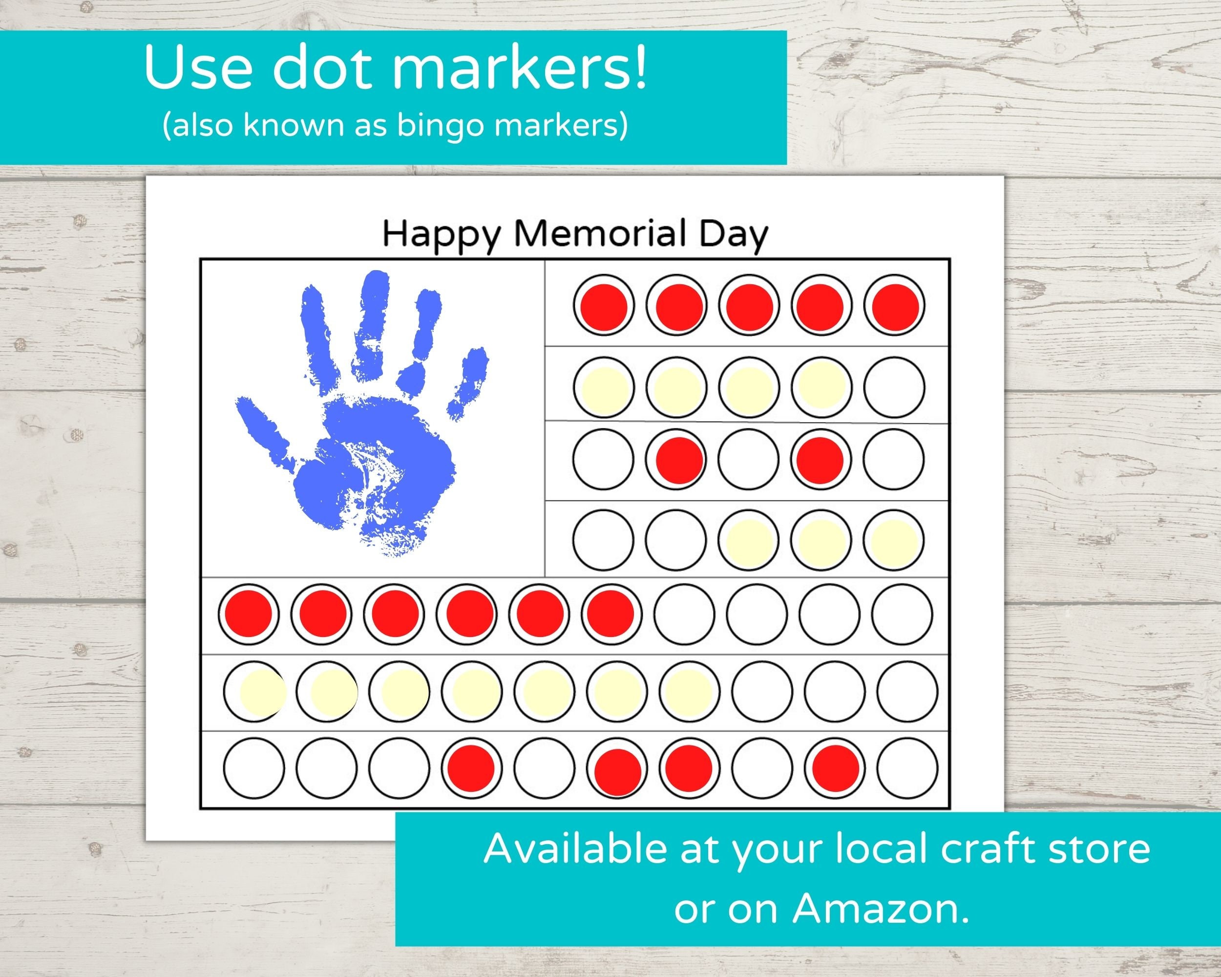 Memorial Day Dot Marker Printable/ Do a Dot Printable/ Memorial Day ...