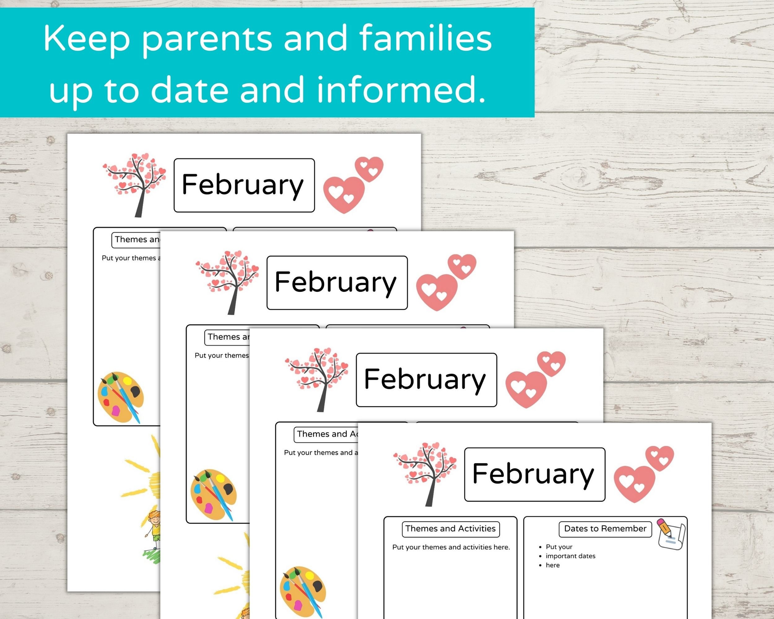 February Daycare Newsletter Template/ Preschool Newsletter Template ...