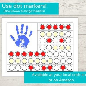 American Flag Dot Marker Printable/ Do a Dot Printable/ Flag Activity ...