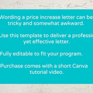 Childcare Tuition Increase Letter/ Daycare Price Increase Letter/ Price ...