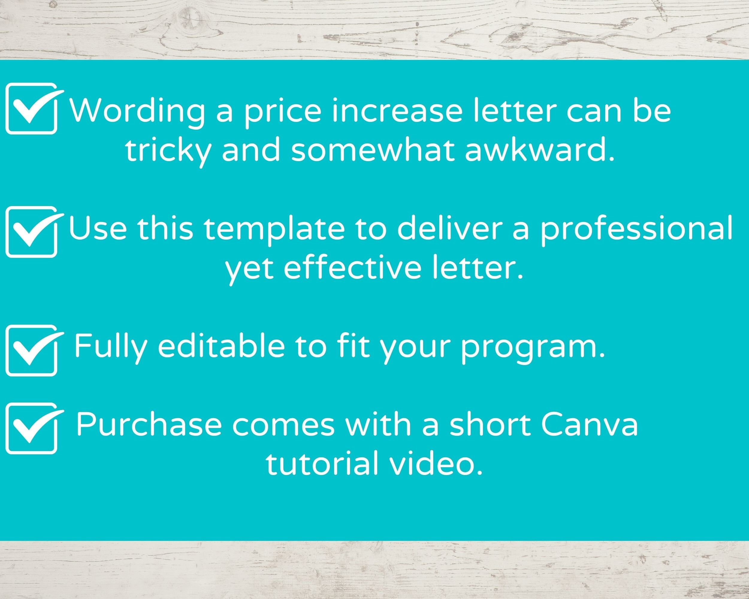 Childcare Tuition Increase Letter/ Daycare Price Increase Letter/ Price ...