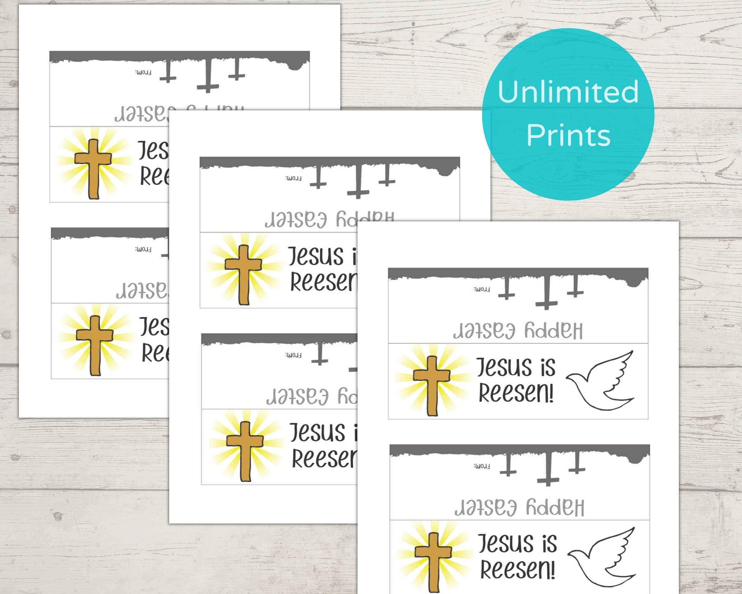 Christian Easter Printable Bag Topper/ Easter Printable Bag Tag/ jesus ...