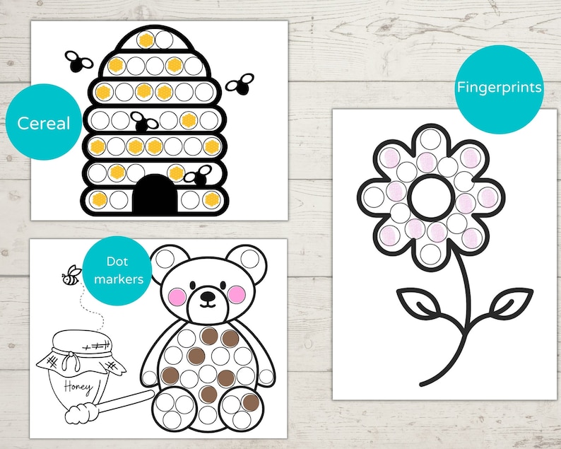 Bees and Flowers Dot Marker Printables/ Do a Dot Printable/ Toddler ...