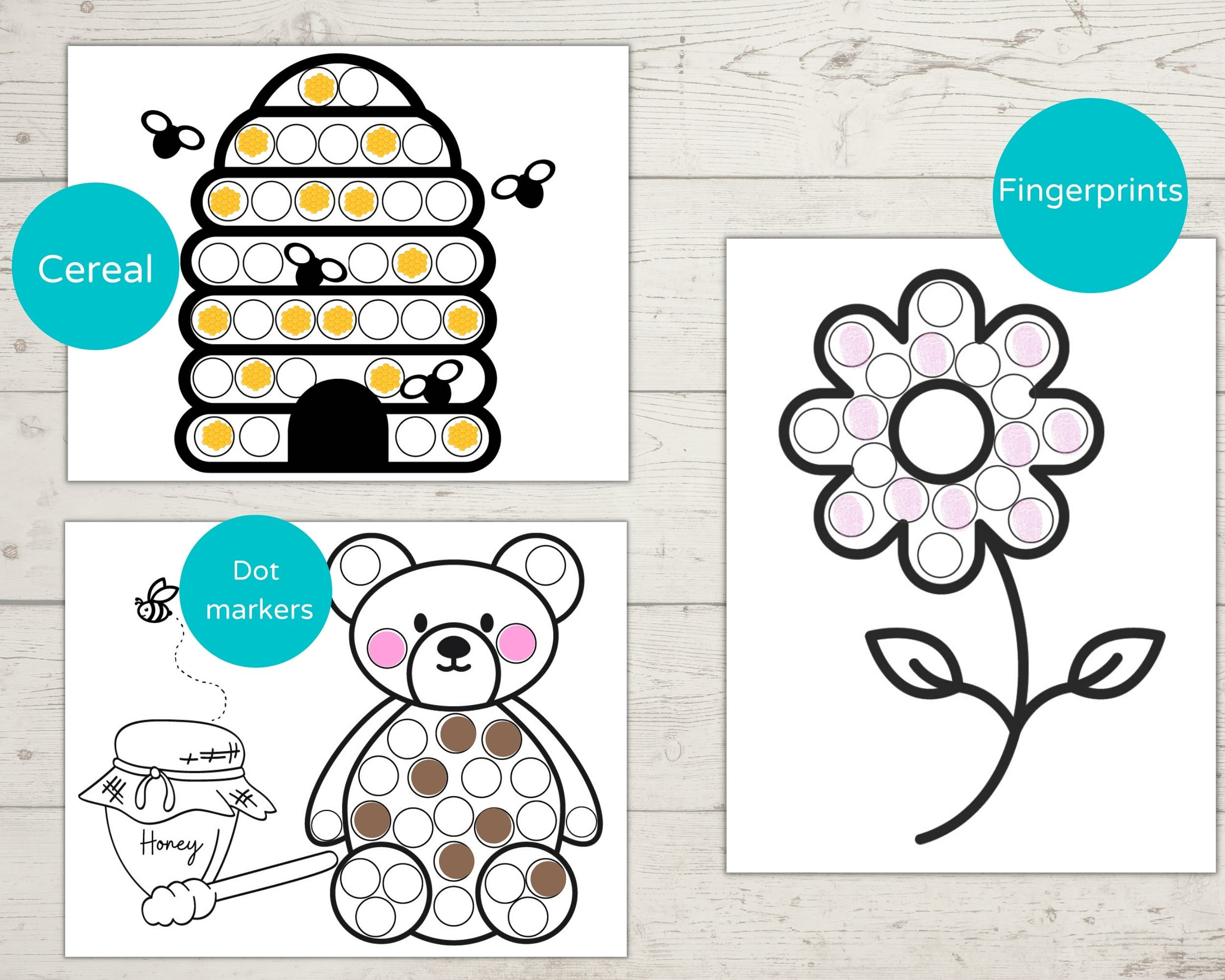 Bees and Flowers Dot Marker Printables/ Do a Dot Printable/ Toddler ...