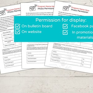 Editable Childcare Photo Release Form/ Photo Permission Form for ...