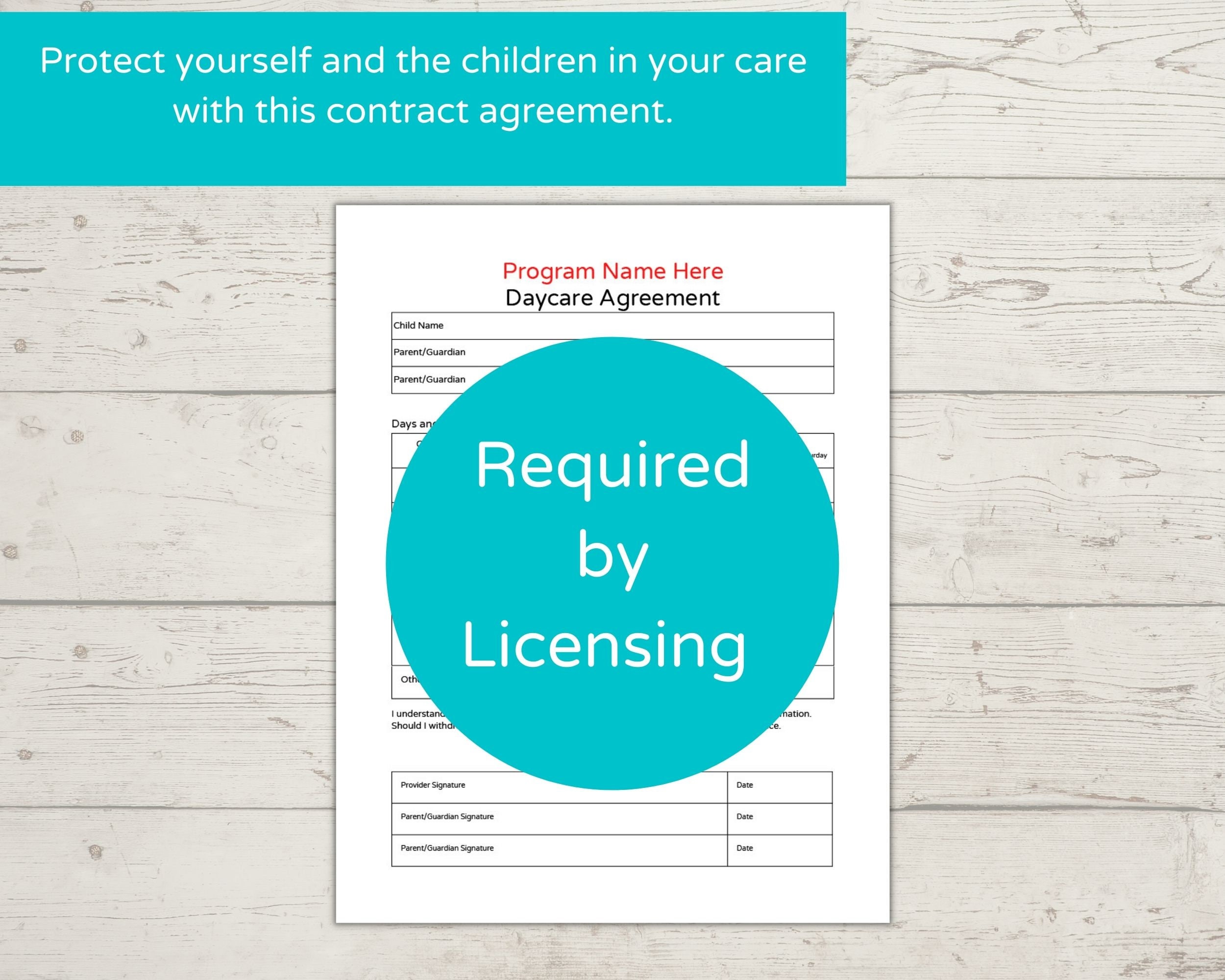 Editable Daycare Contract Instant Download/ Childcare Contract/ Daycare ...