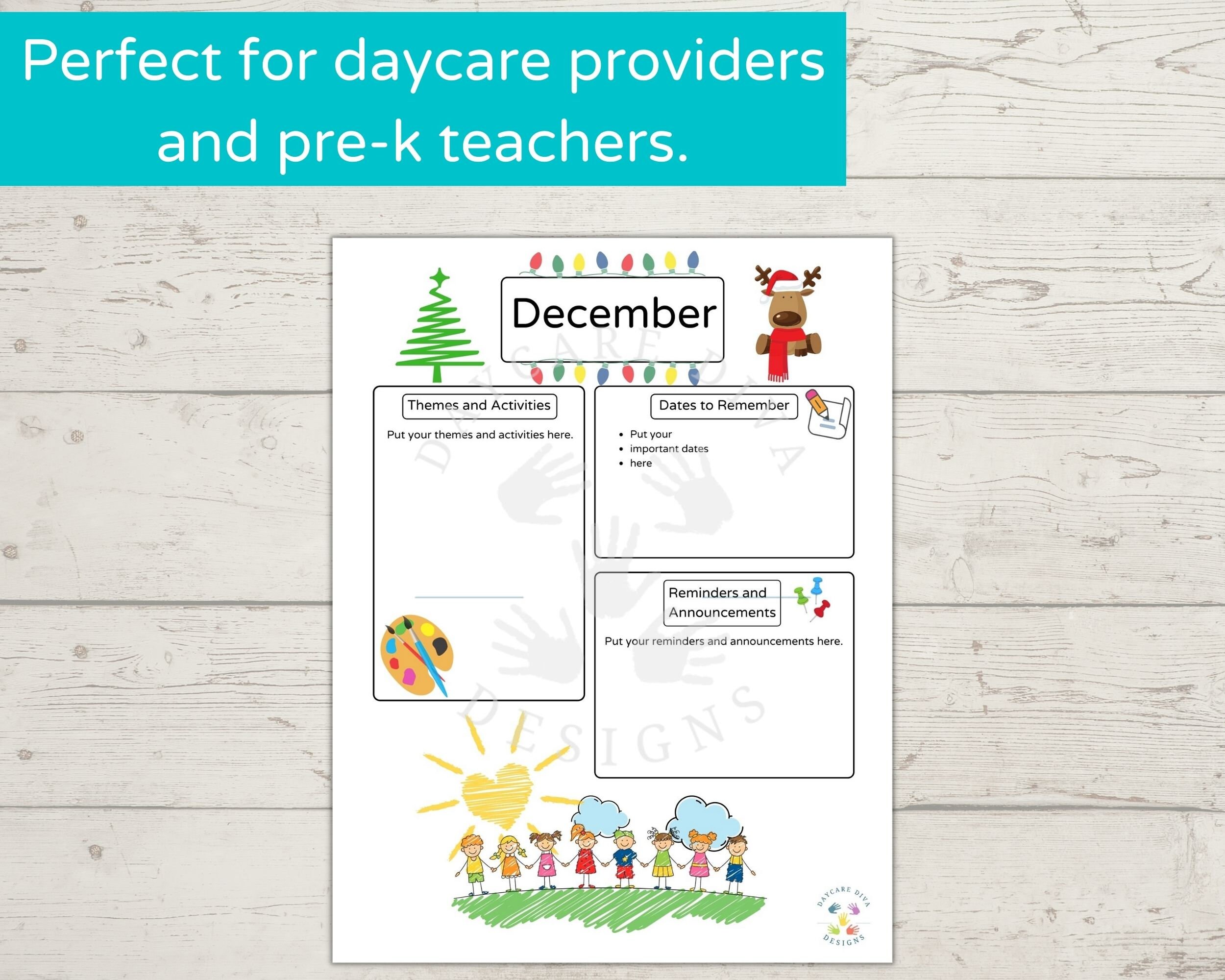 December Daycare Newsletter Template/ Preschool Newsletter Template ...