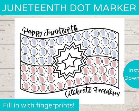 Juneteenth Dot Marker Printable/ Do a Dot Printable/ | Etsy