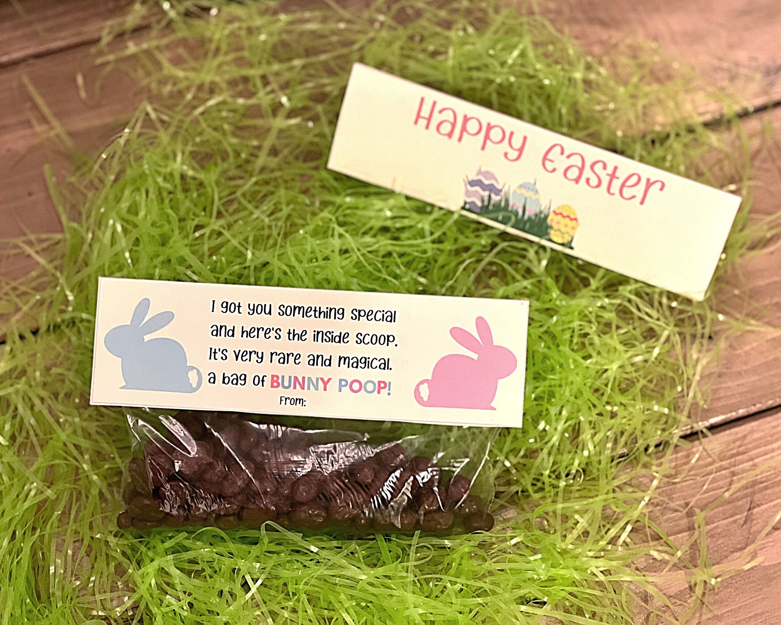 Bunny Poop Printable Bag Topper/ Easter Printable Bag Topper/ Bunny ...