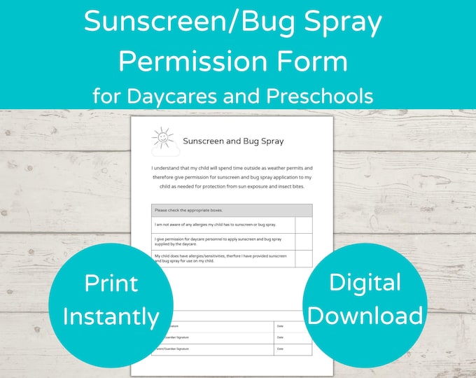 Childcare Photo Release Form/ Photo Permission Form for Childcare and ...