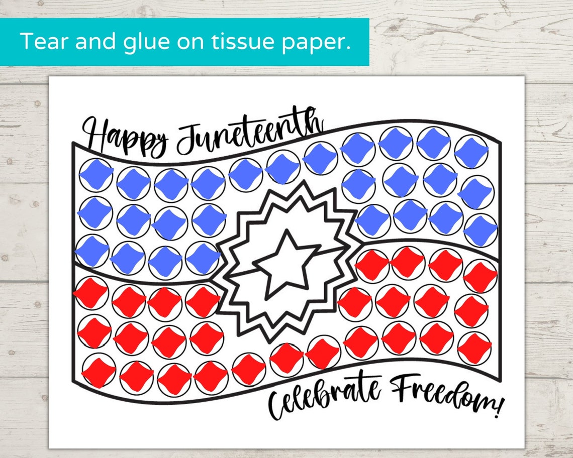 Juneteenth Dot Marker Printable/ Do a Dot Printable/ Juneteenth ...
