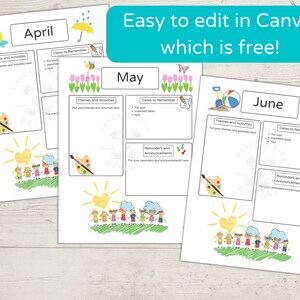 Preschool Newsletter Templates/ Daycare Newsletter Templates/ Editable ...
