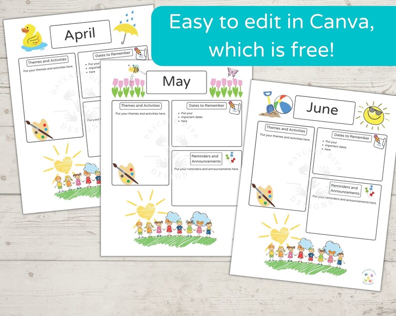 Preschool Newsletter Templates/ Daycare Newsletter Templates/ Editable ...