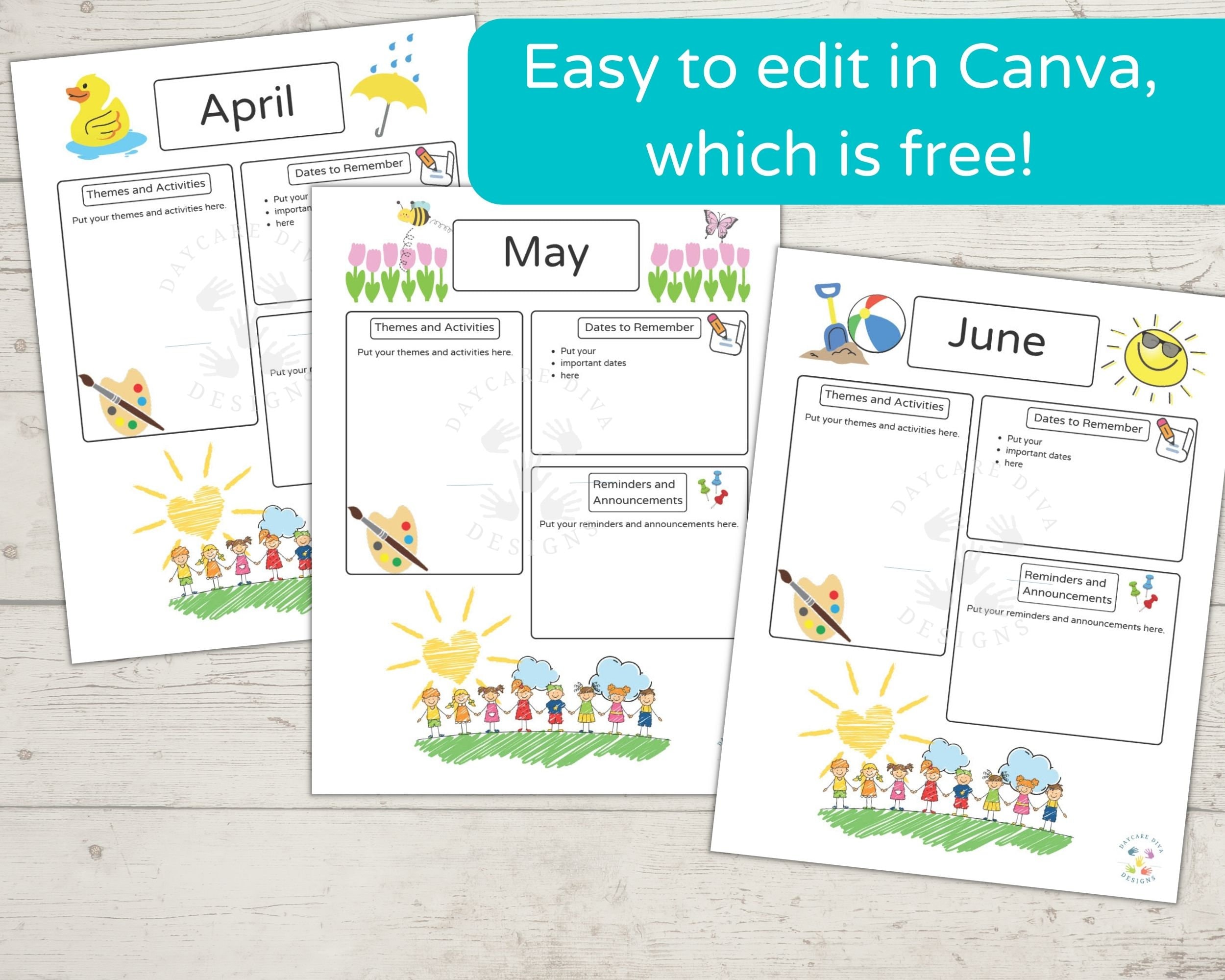 Preschool Newsletter Templates/ Daycare Newsletter Templates/ Editable ...