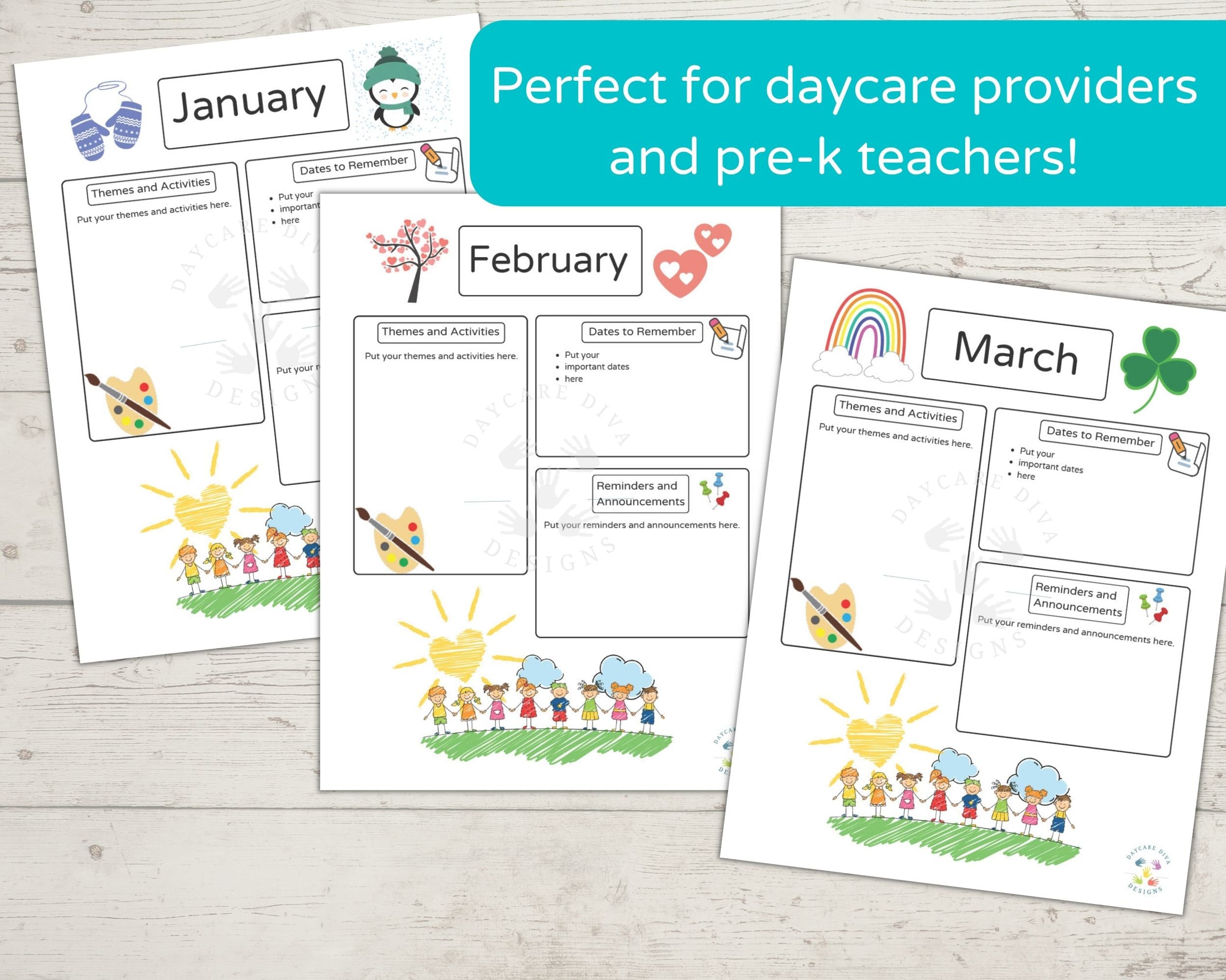 Preschool Newsletter Templates/ Daycare Newsletter Templates/ Editable ...