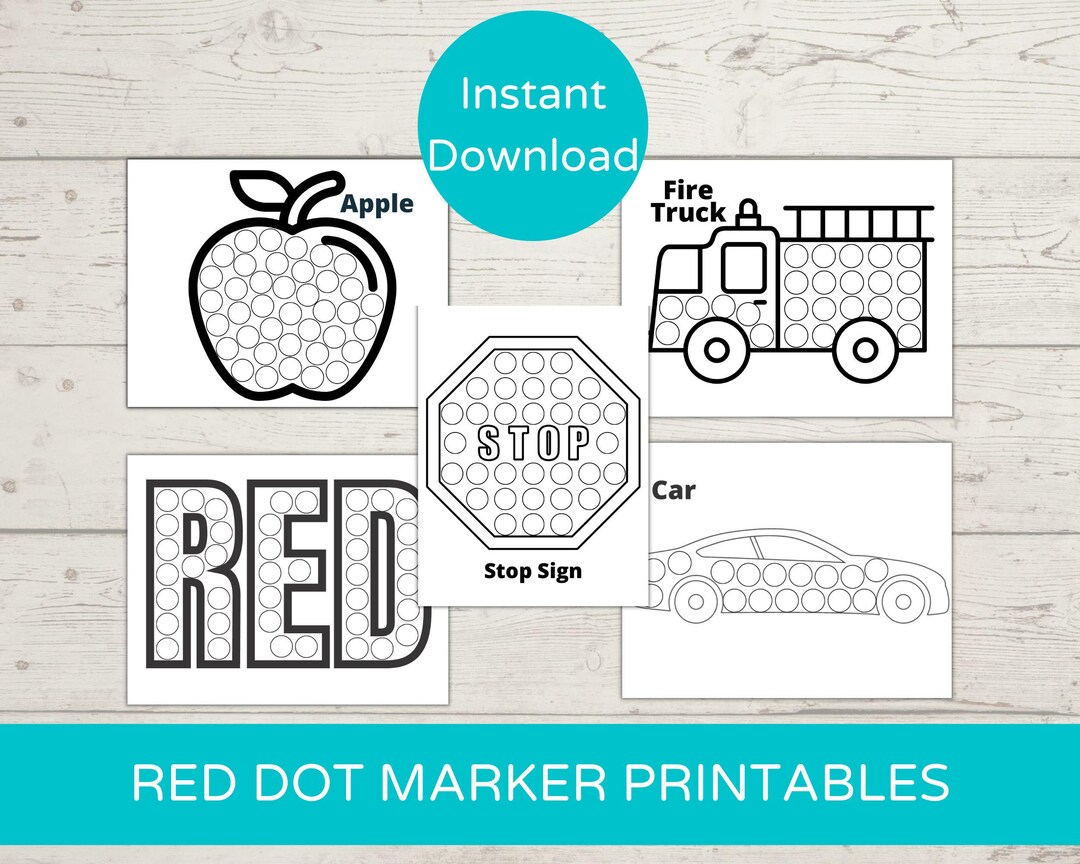 Color Red Dot Marker Printables/ Do a Dot Printable/ Toddler Activity ...