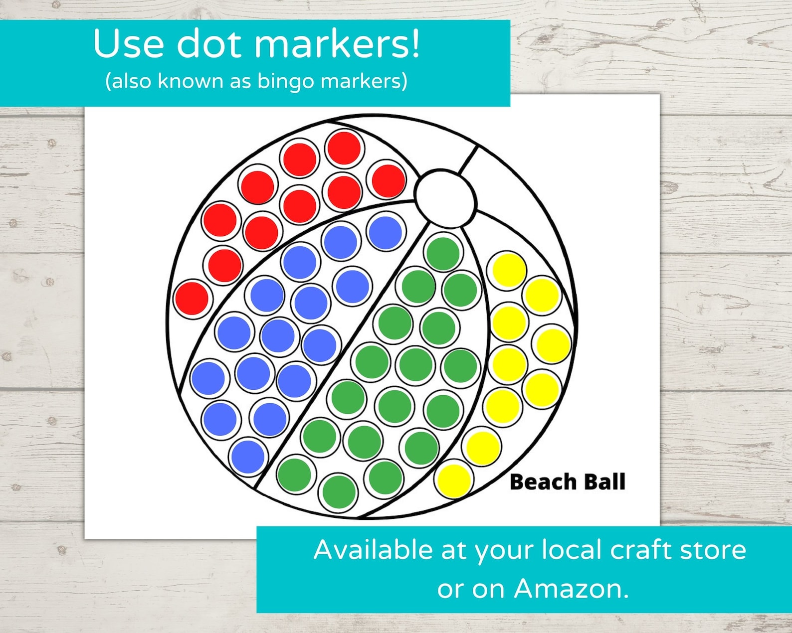 Beach Theme Dot Marker Printables/ Do a Dot Printable/ Toddler Activity ...