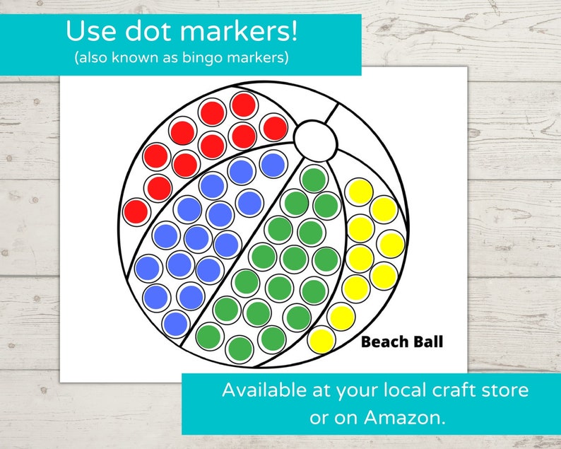 Beach Theme Dot Marker Printables/ Do a Dot Printable/ Toddler Activity ...