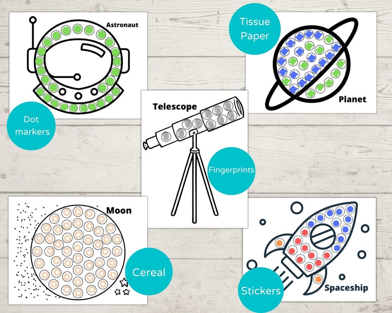 Space Theme Dot Marker Printables/ Do a Dot Printable/ Toddler Activity ...