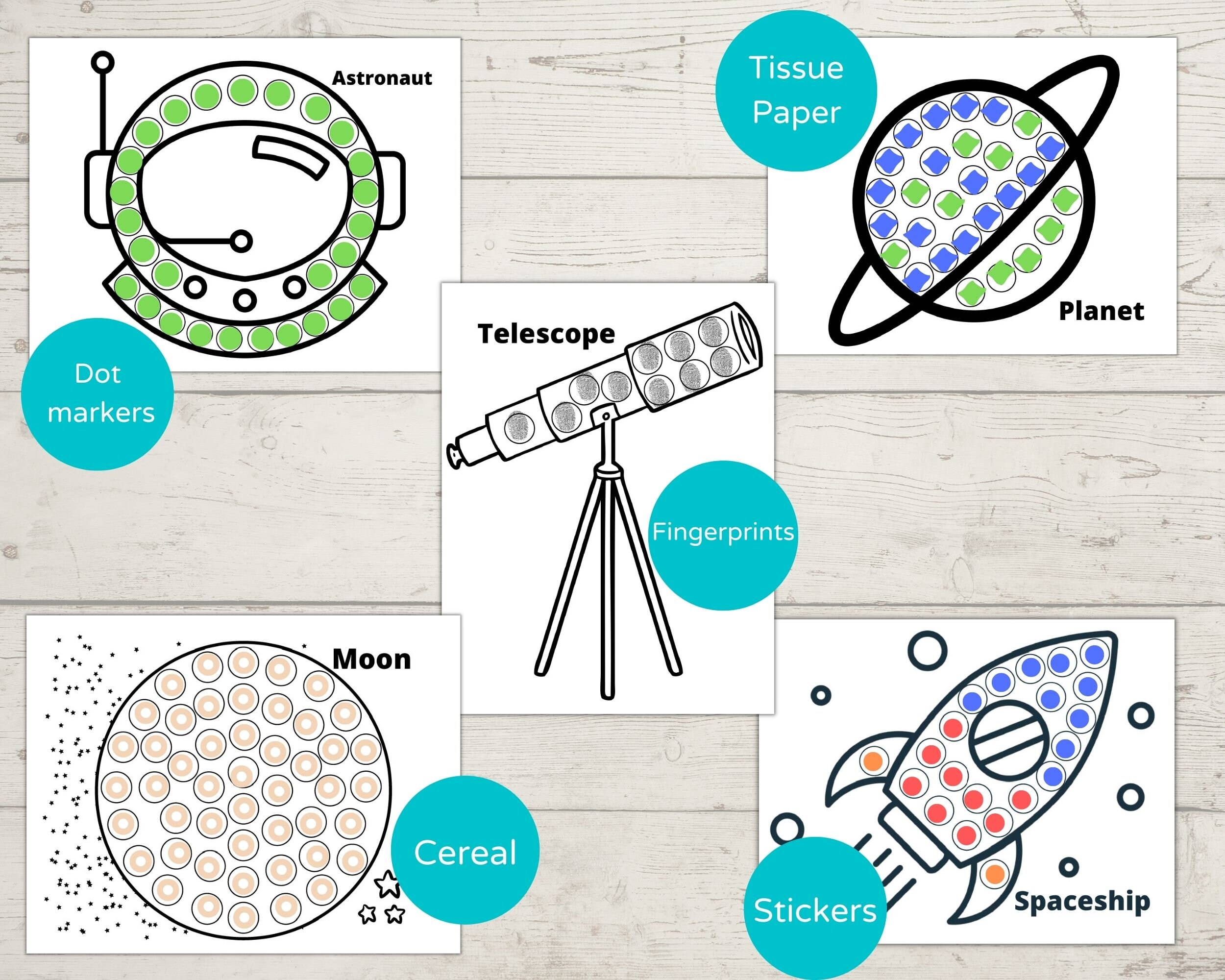 Space Theme Dot Marker Printables/ Do a Dot Printable/ Toddler Activity ...