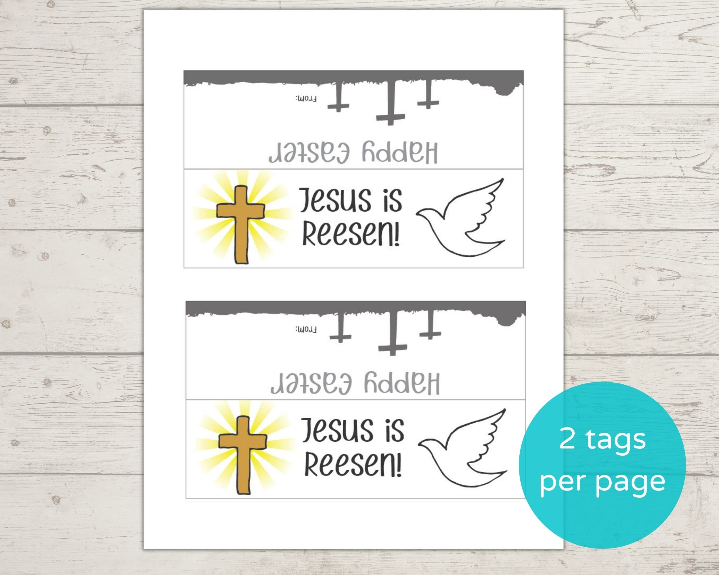 Christian Easter Printable Bag Topper/ Easter Printable Bag Tag/ jesus ...
