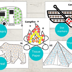 Camping Theme Dot Marker Printables/ Do a Dot Printable/ Toddler ...