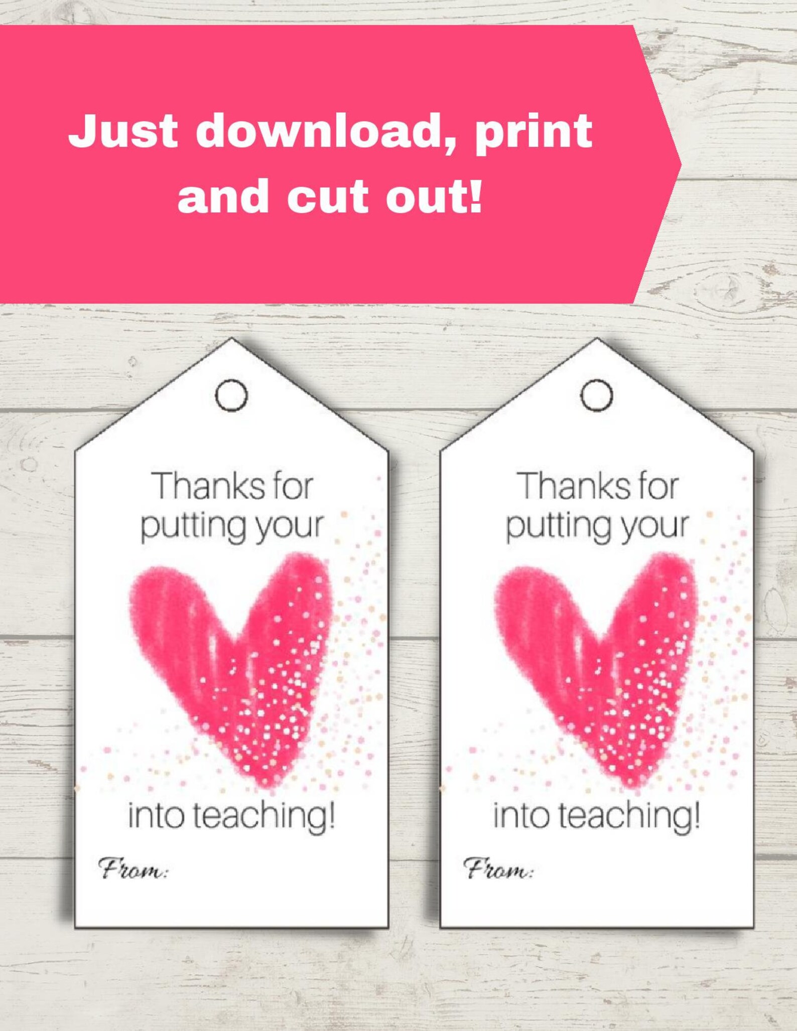 Valentine Teacher Gift Tag Printable - Etsy