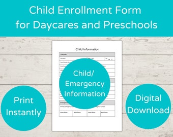 Preschool Enrollment Form - Etsy
