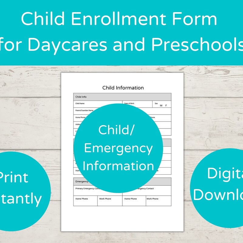 Daycare Forms - Etsy