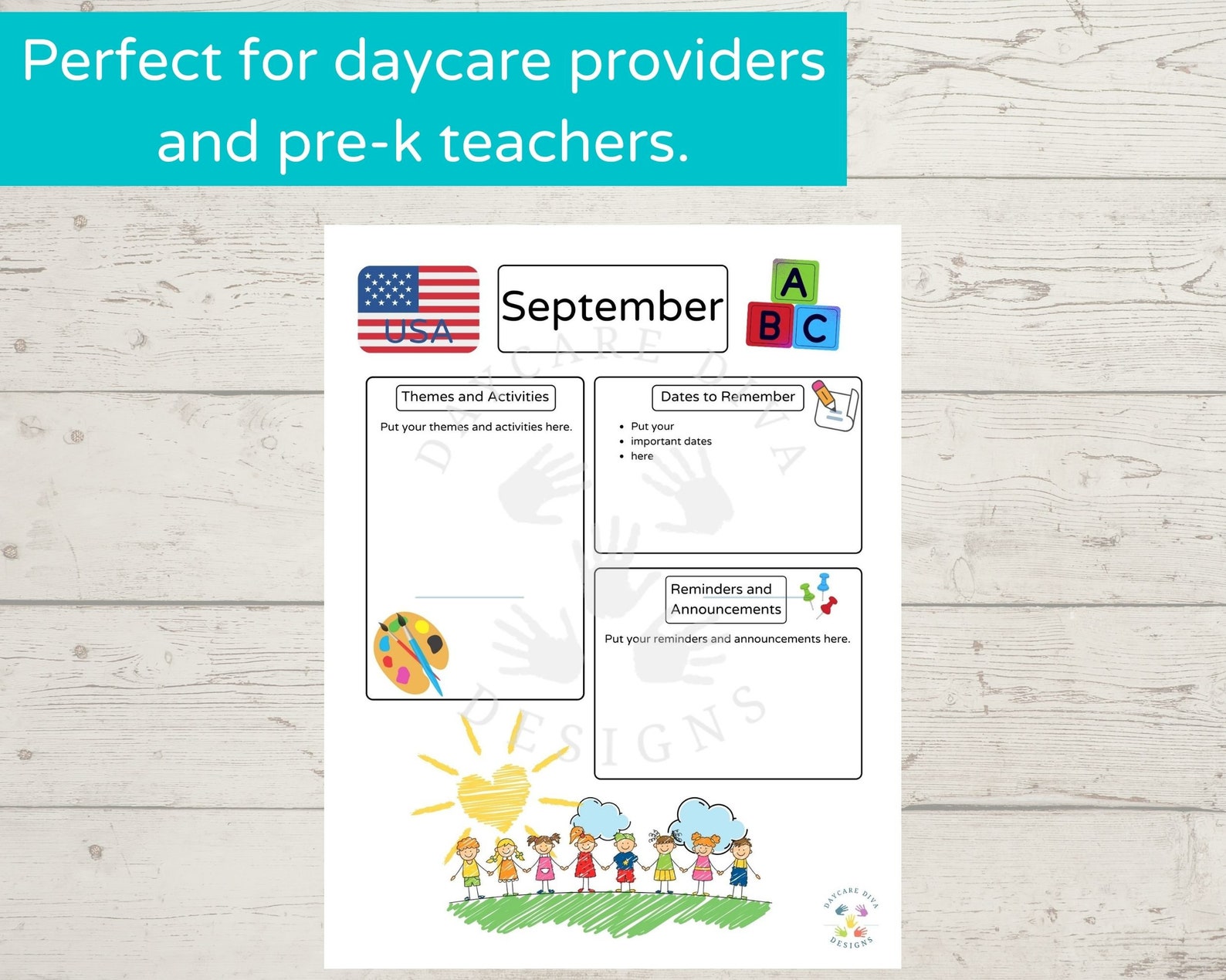September Daycare Newsletter Template/ Preschool Newsletter Template ...