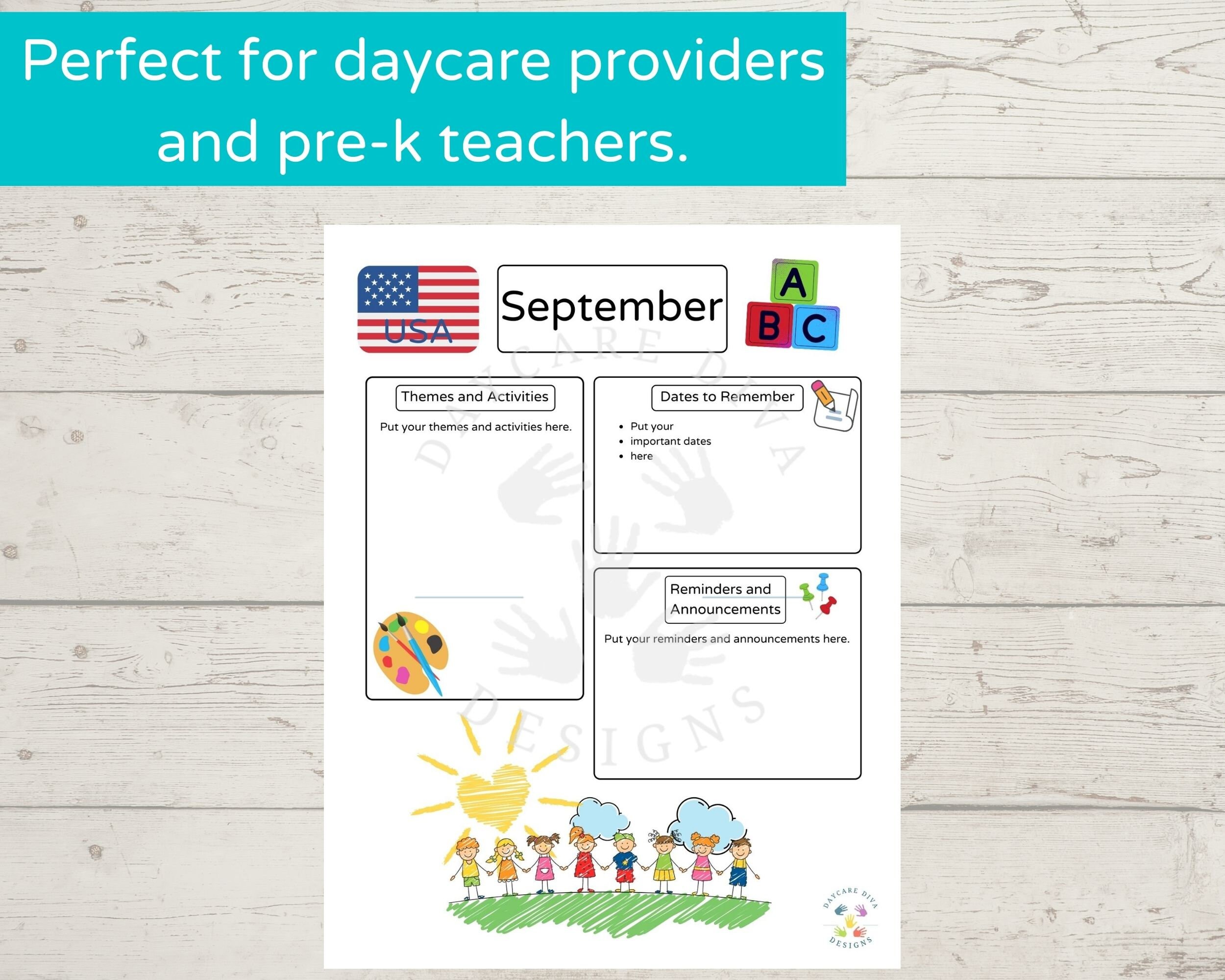 September Daycare Newsletter Template/ Preschool Newsletter Template ...