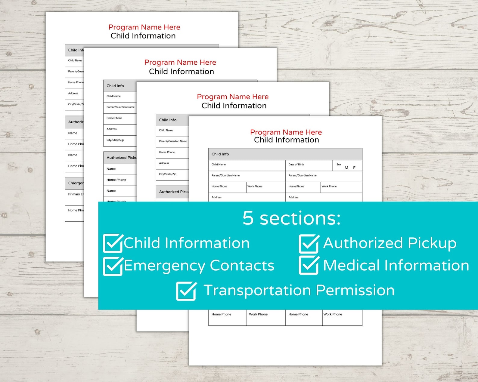 Editable Daycare Enrollment Form/ Preschool Enrollment Form/ Preschool ...