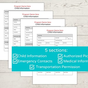 Editable Daycare Enrollment Form/ Preschool Enrollment Form/ Preschool ...